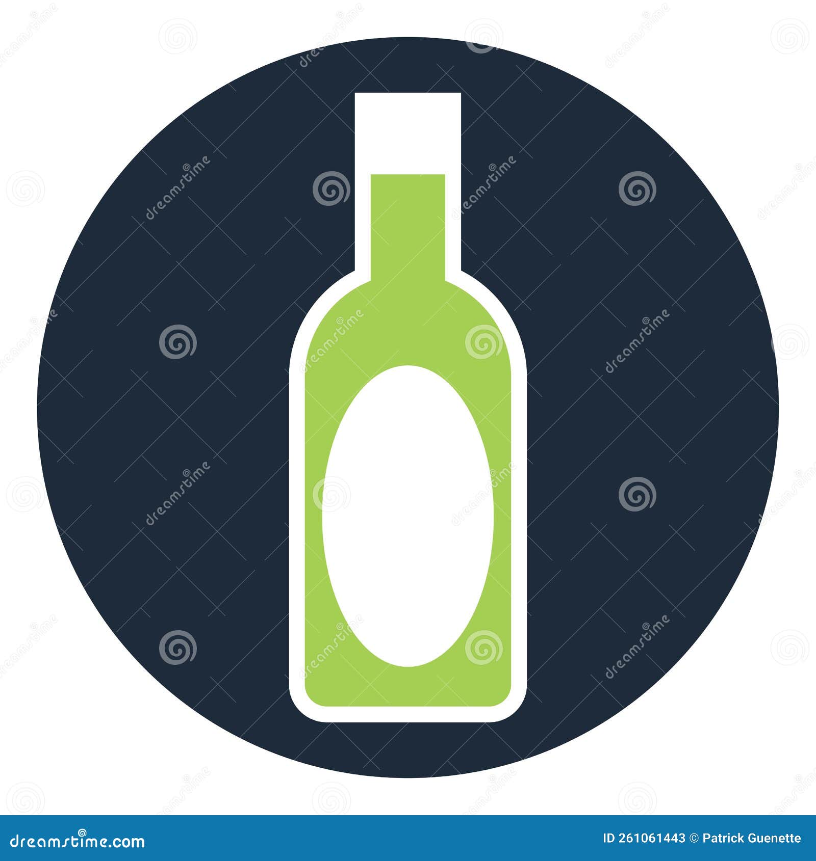 Green alcohol bottle, icon stock vector. Illustration of restaurant ...