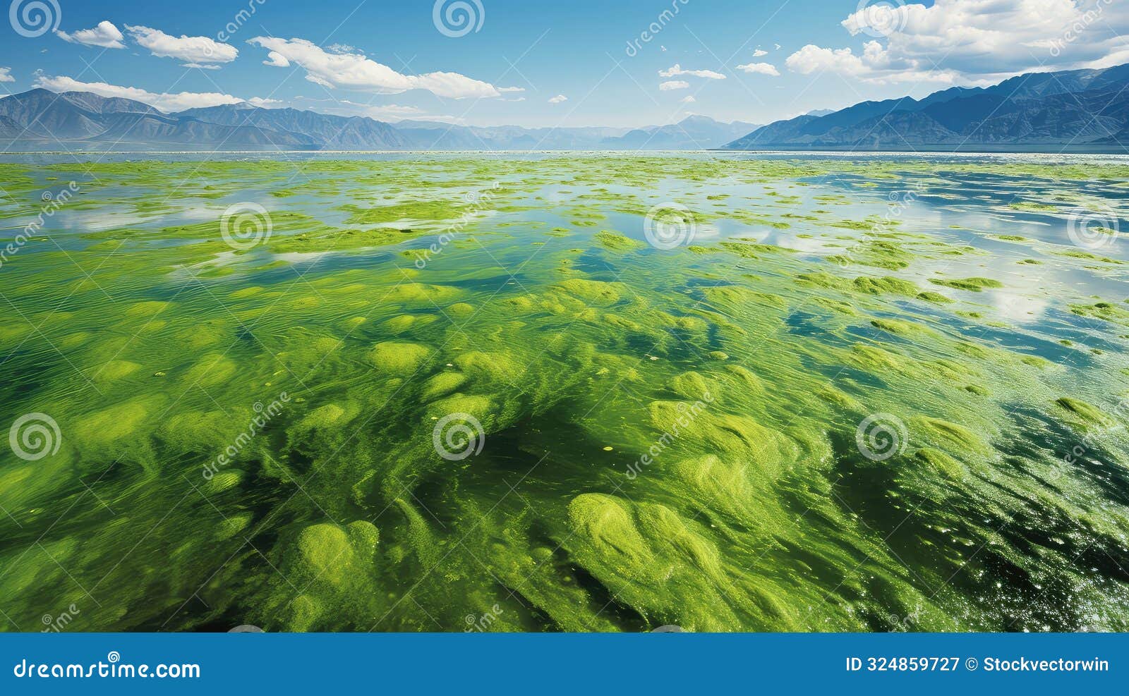Green algae bloom stock illustration. Illustration of thick - 324859727