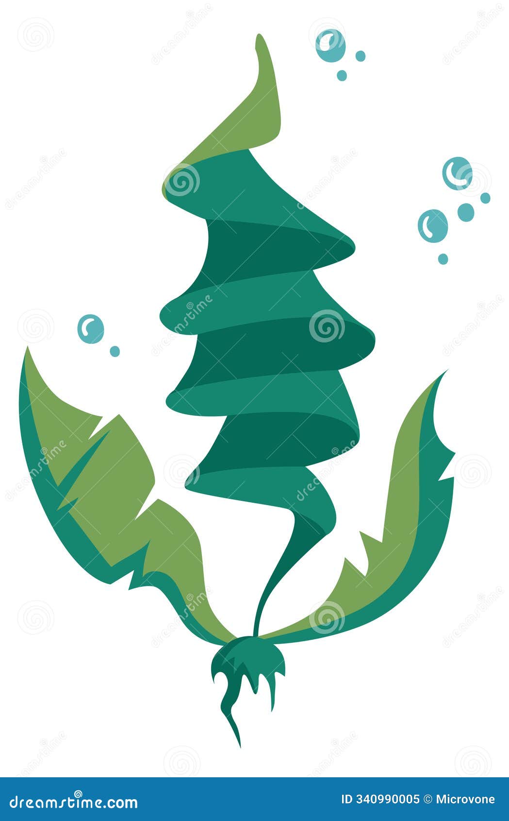 Green Algae Cartoon Icon. Underwater Flora Element Stock Illustration ...