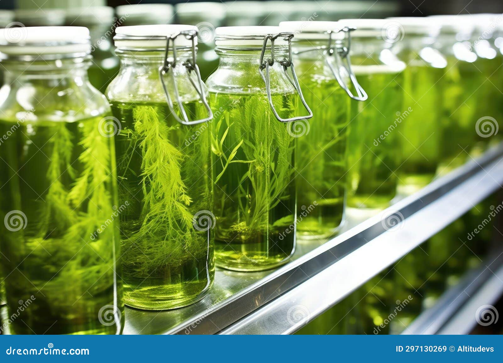 Green Algae in Lab Flasks for Biofuel Production Stock Image - Image of ...