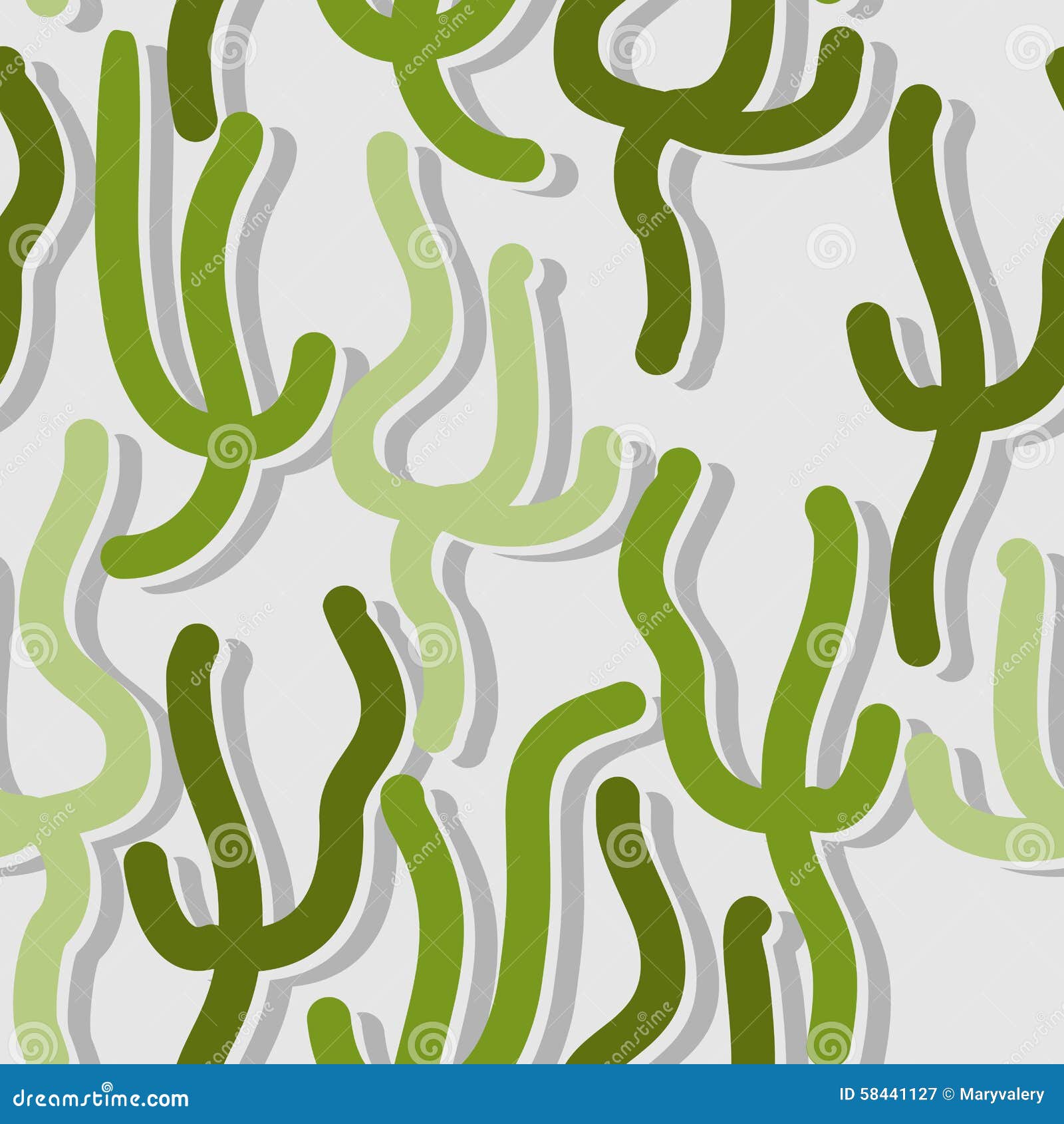 Algae Seamless Pattern. Vector Cartoon Undersea Seaweed Illustration ...