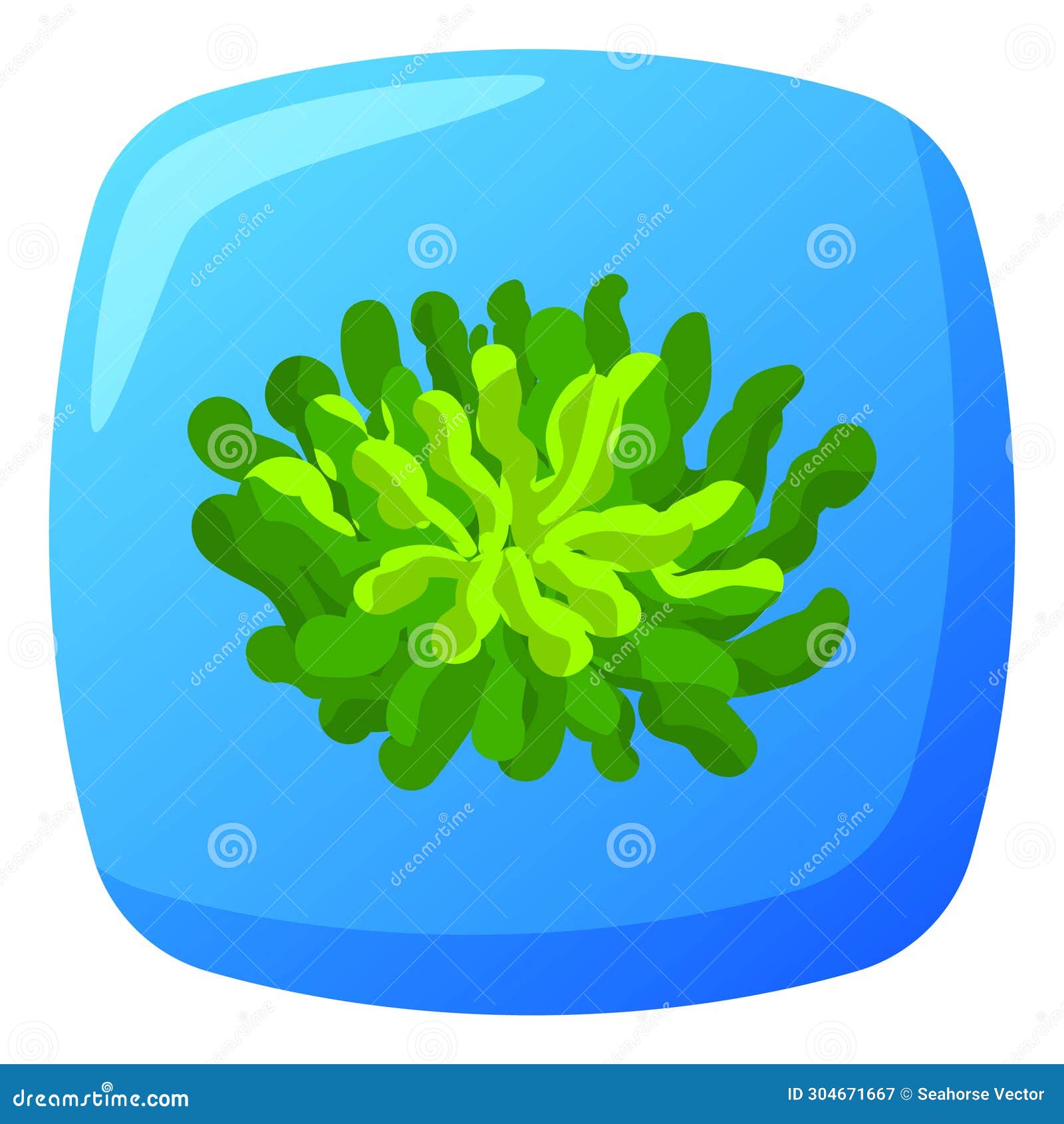 Green Algae in Water Blob Vector Illustration. Abstract Marine Life and Aquatic Theme Vector ...
