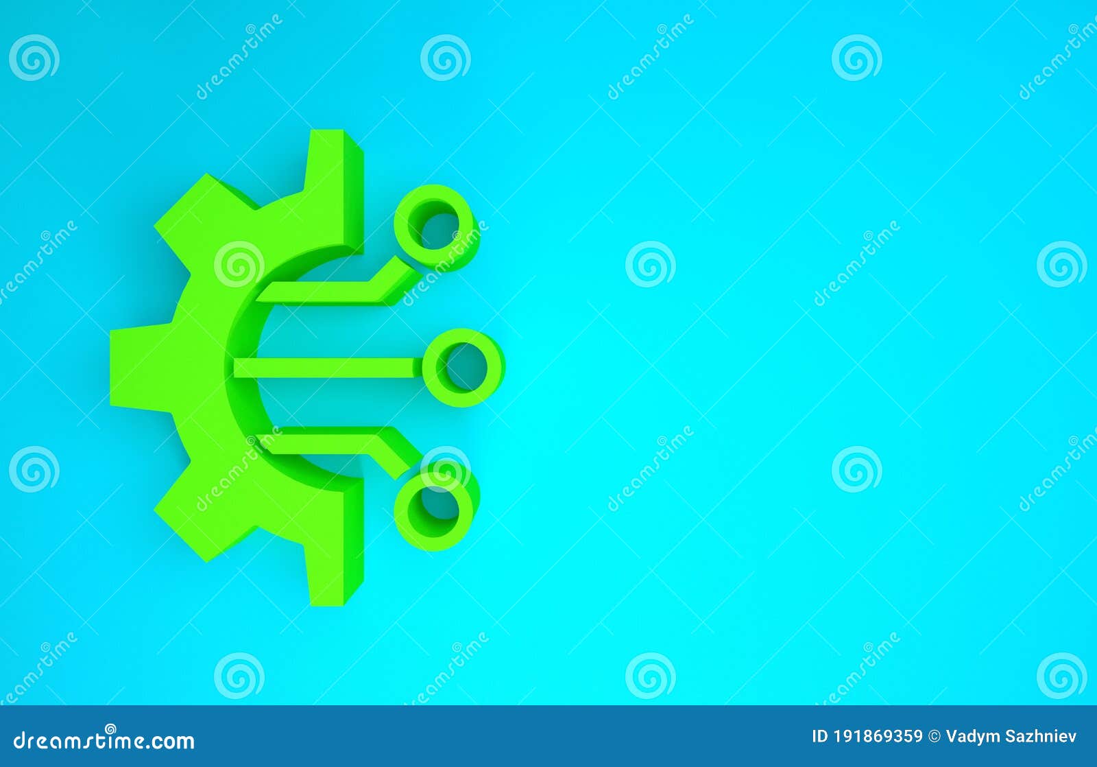 Green Algorithm Icon Isolated On Blue Background Algorithm Symbol Design From Artificial