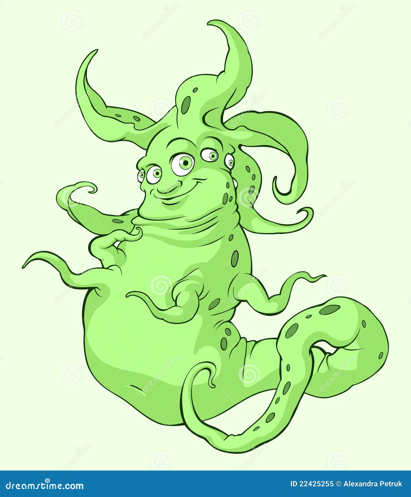 Green alien stock vector. Illustration of feeler, drawn - 22425255