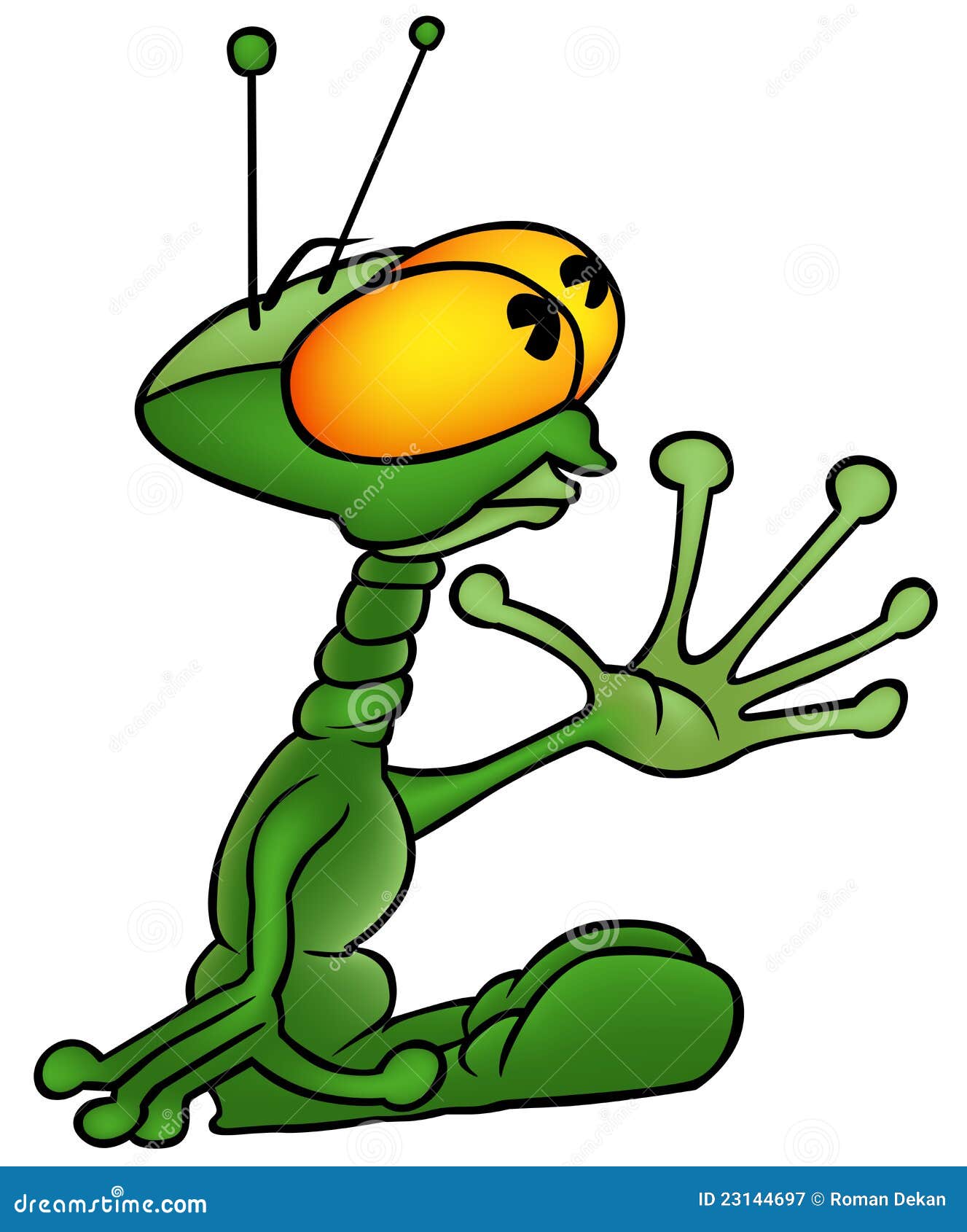 Green Alien Head Cartoon. Vector Illustration Isolated | CartoonDealer ...