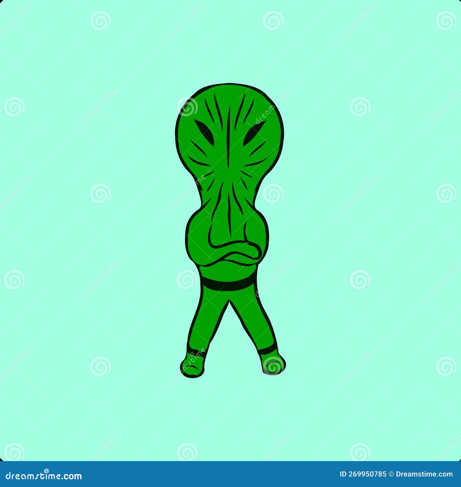 Green Alien Boy Standing Pose Stock Vector - Illustration of cartoon ...