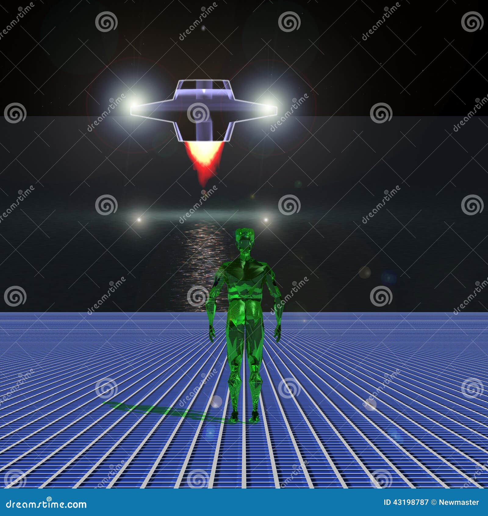 Green alien stock illustration. Illustration of green - 43198787