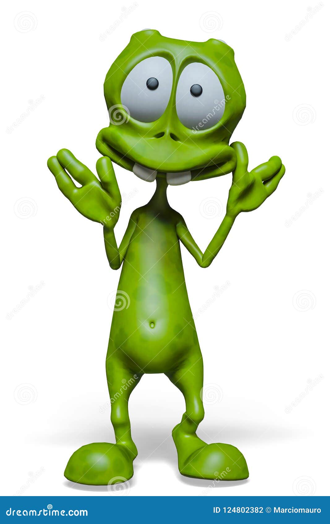 Green Alien Exploring Arround Stock Illustration - Illustration of ...