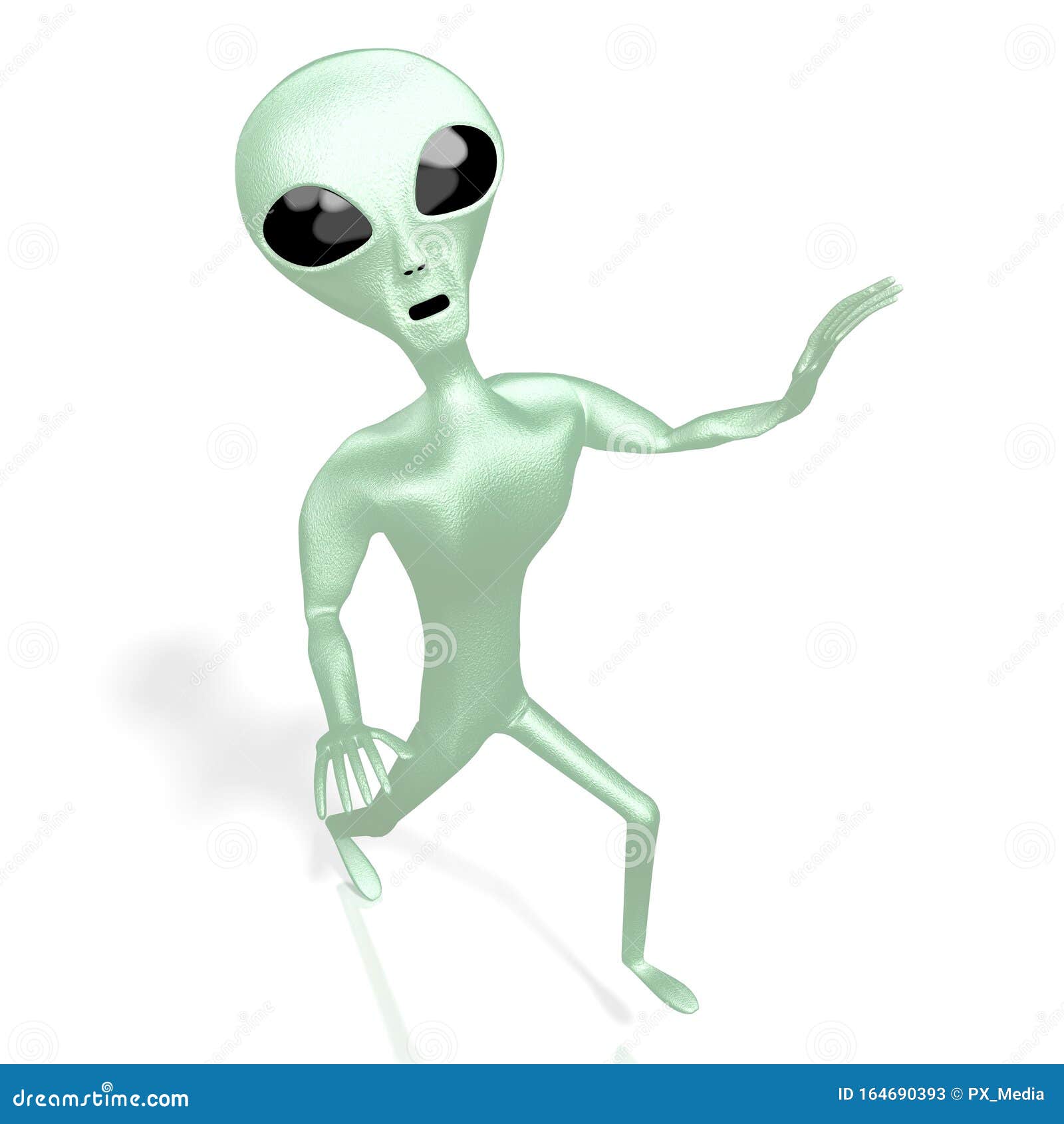 Green Alien, Extraterrestrial - 3D Rendering Stock Illustration ...