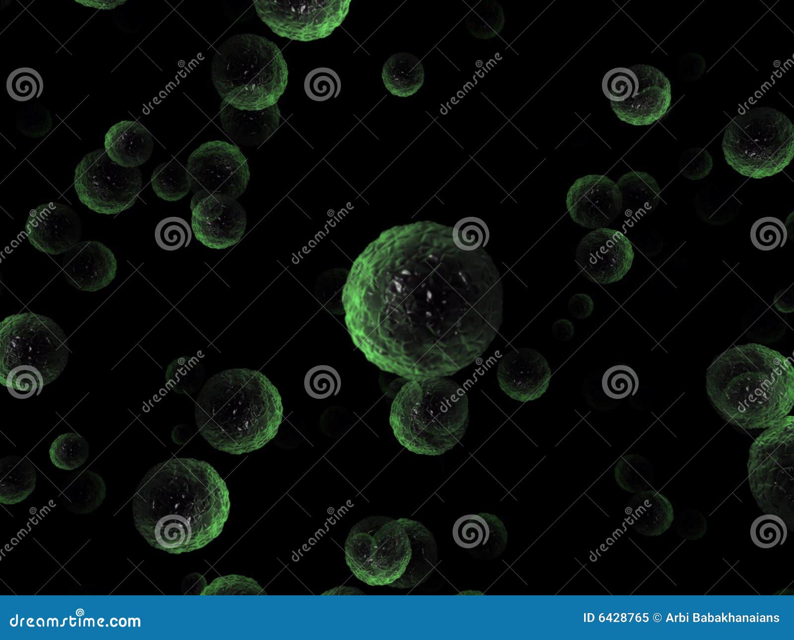 Green Alien Fantasy Micro Cells Stock Illustration - Illustration of ...
