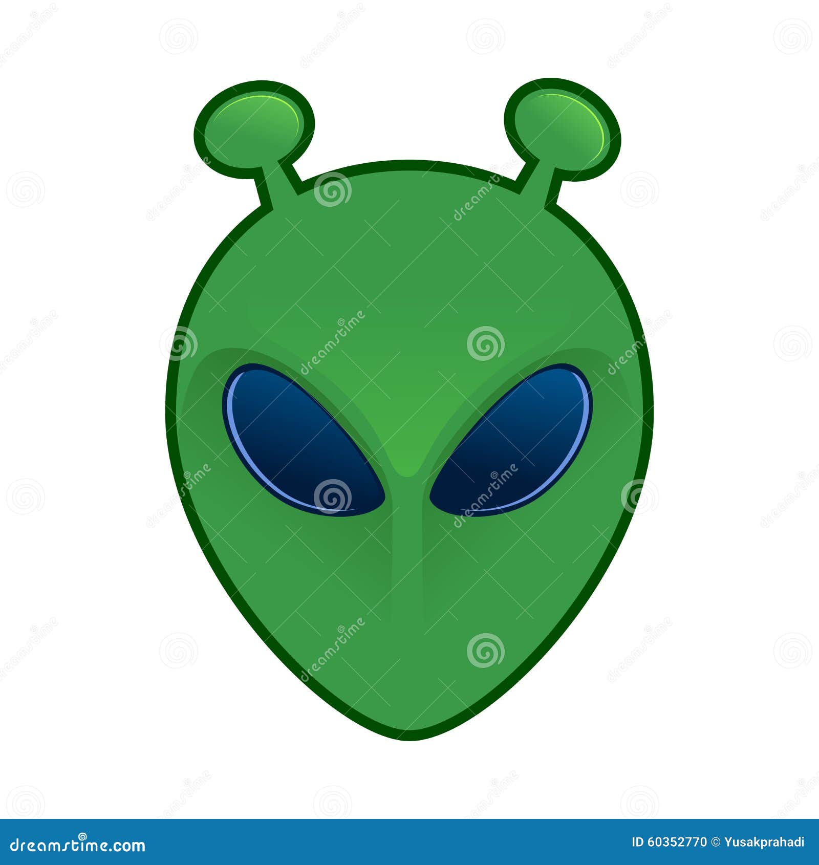 Green Alien Head stock vector. Illustration of imagination - 60352770