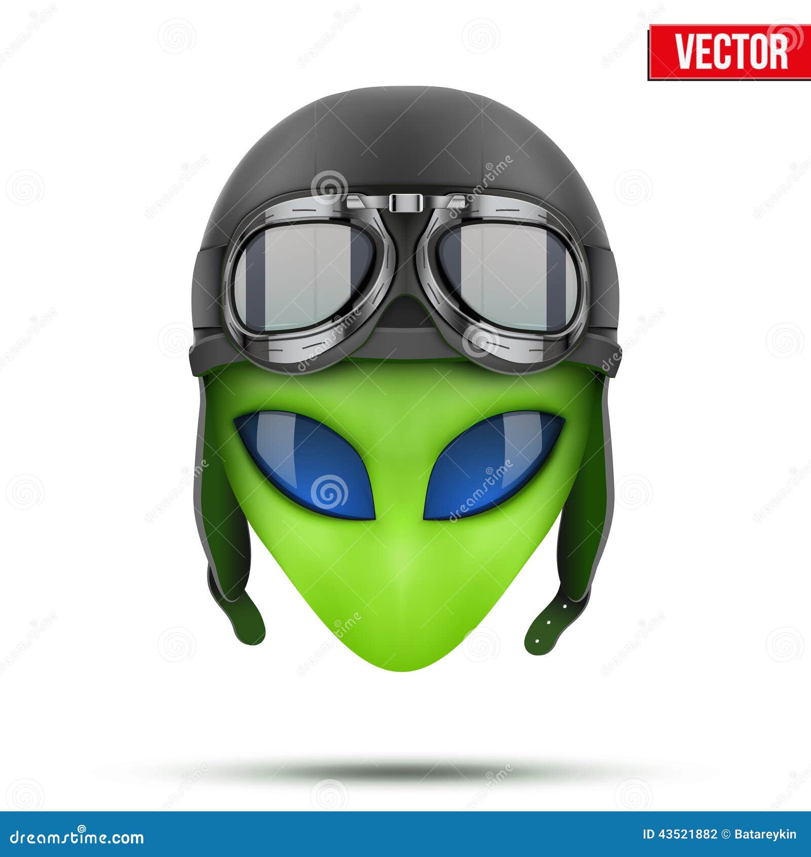 Green Alien Head in Aviator Helmet.. Vector. Stock Vector ...
