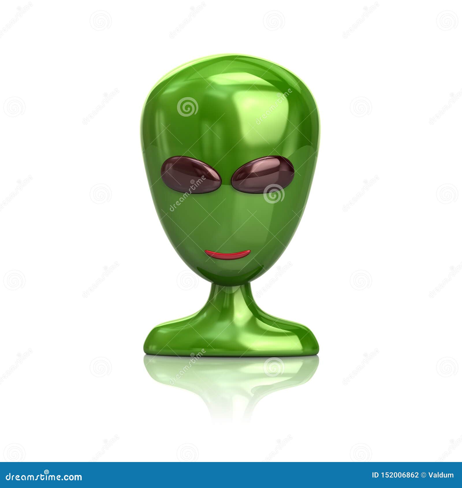 Green Alien Icon 3d Illustration Stock Illustration - Illustration of ...