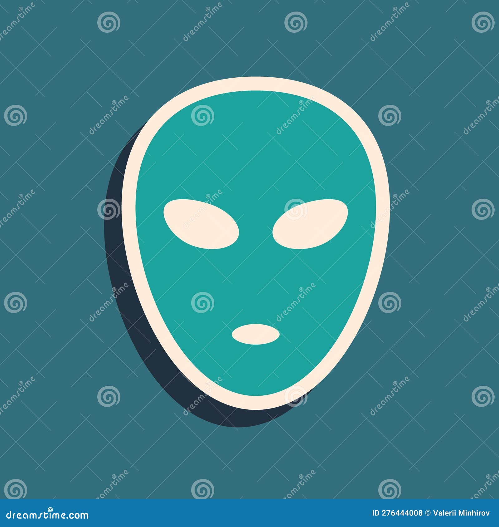 Green Alien Icon Isolated on Green Background. Extraterrestrial Alien ...