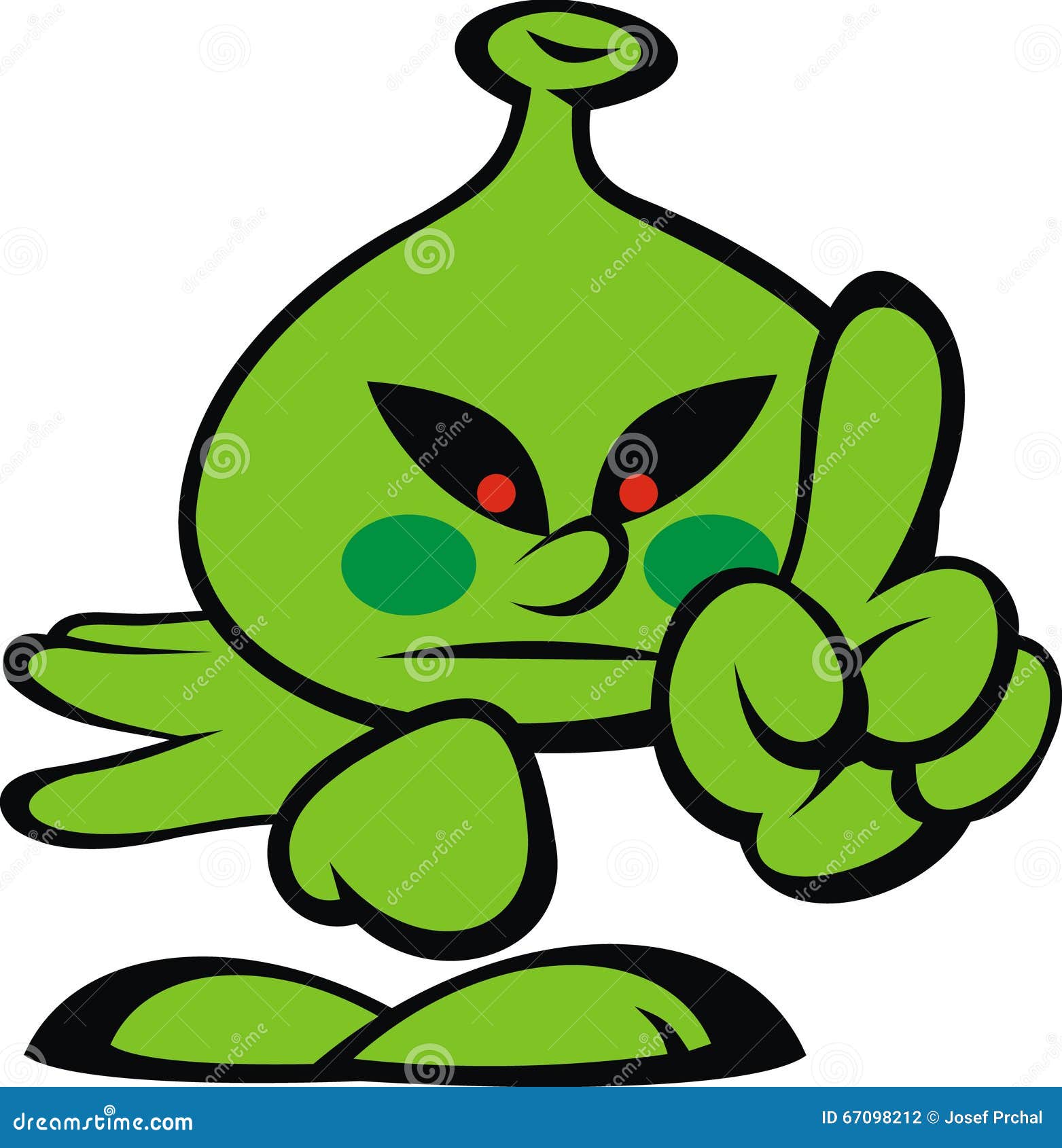 Green alien smile monster stock vector. Illustration of positive - 67098212