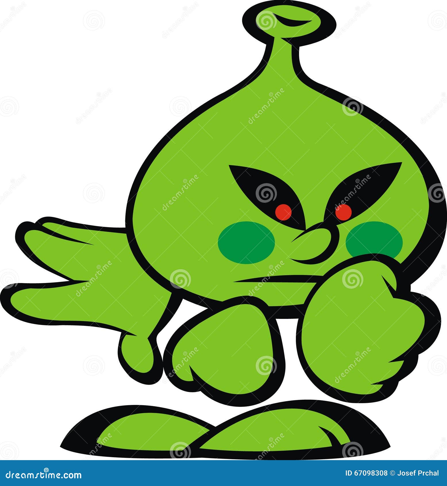 Green alien smile monster stock vector. Illustration of contact - 67098308