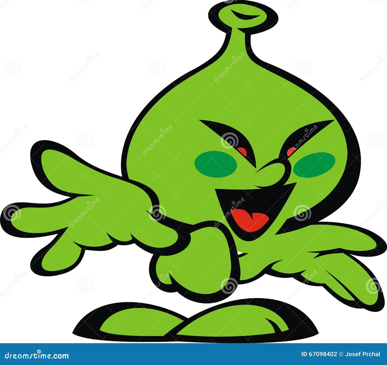 Green alien smile monster stock vector. Illustration of research - 67098402