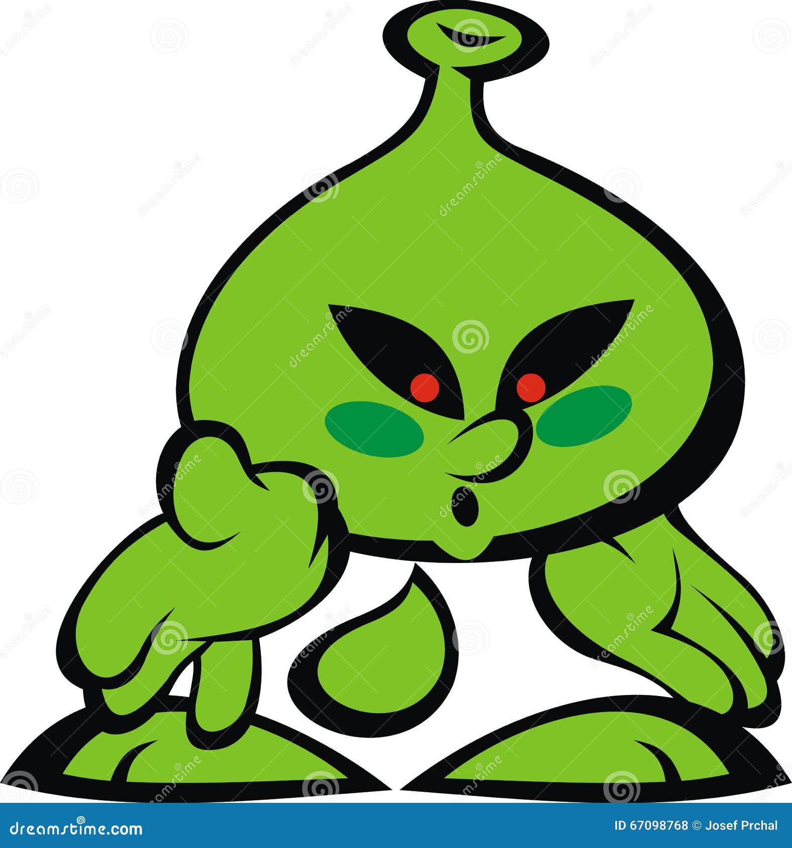 Green alien smile monster stock vector. Illustration of small - 67098768