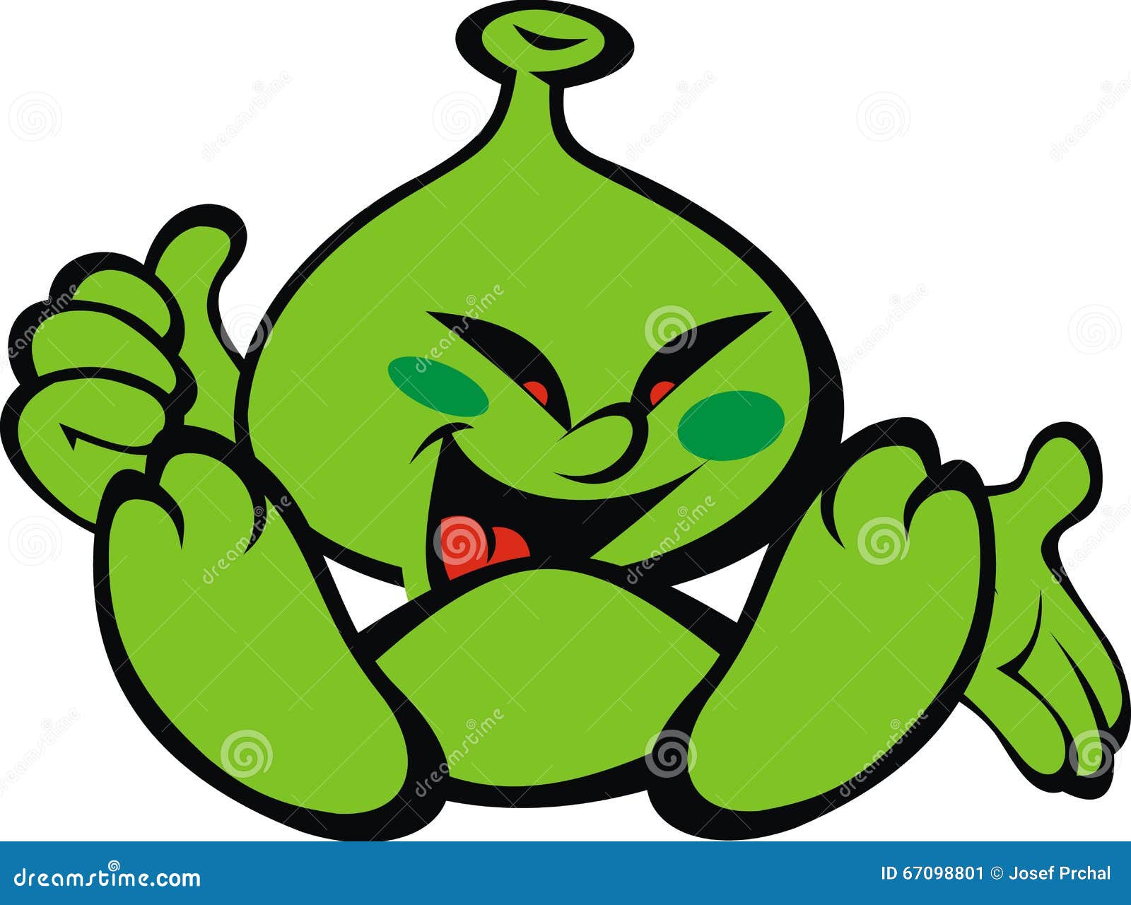Green alien smile monster stock vector. Illustration of small - 67098801