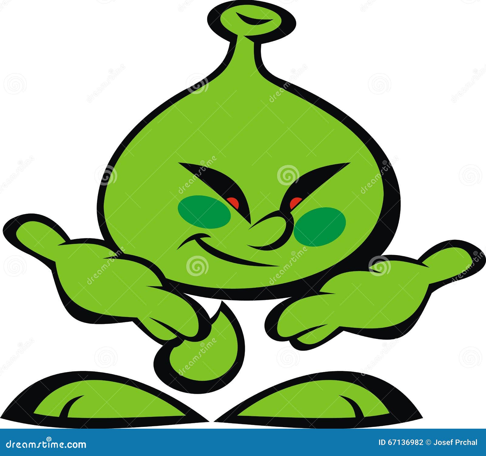 Green alien smile monster stock vector. Illustration of spaceship ...