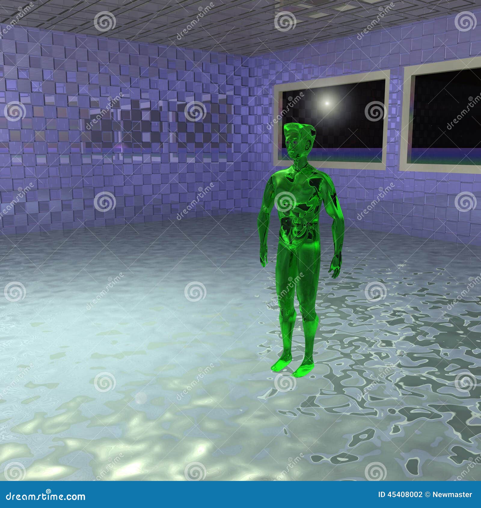 Green alien stock illustration. Illustration of mysterious - 45408002