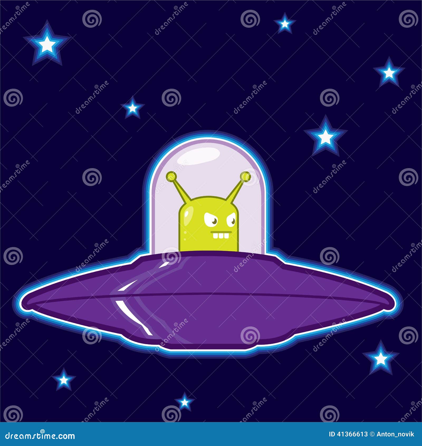 Green alien UFO stock vector. Illustration of icon, craft - 41366613