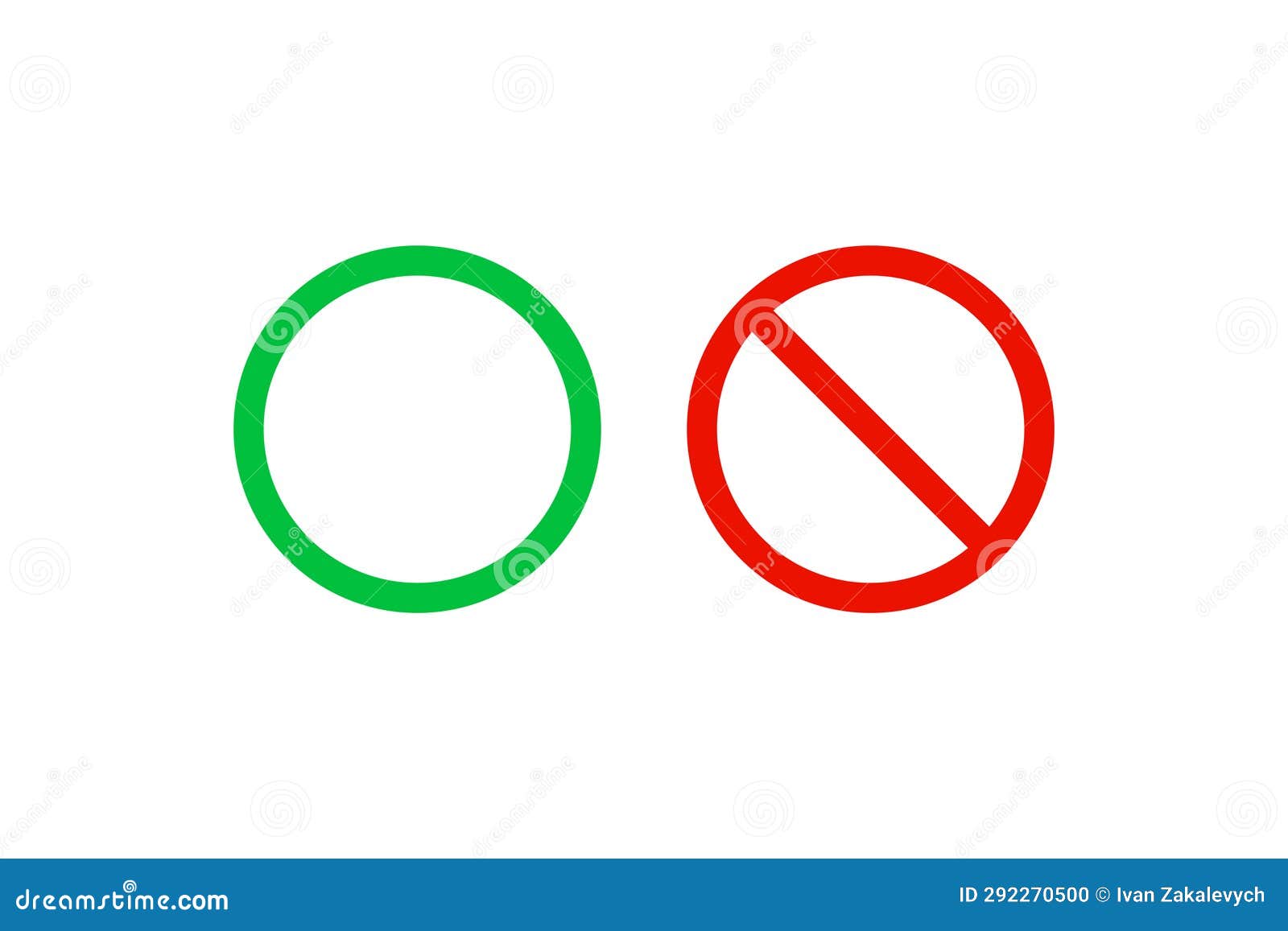 Green Allowed and Red Forbidden Signs Icon. Vector Illustration Design ...