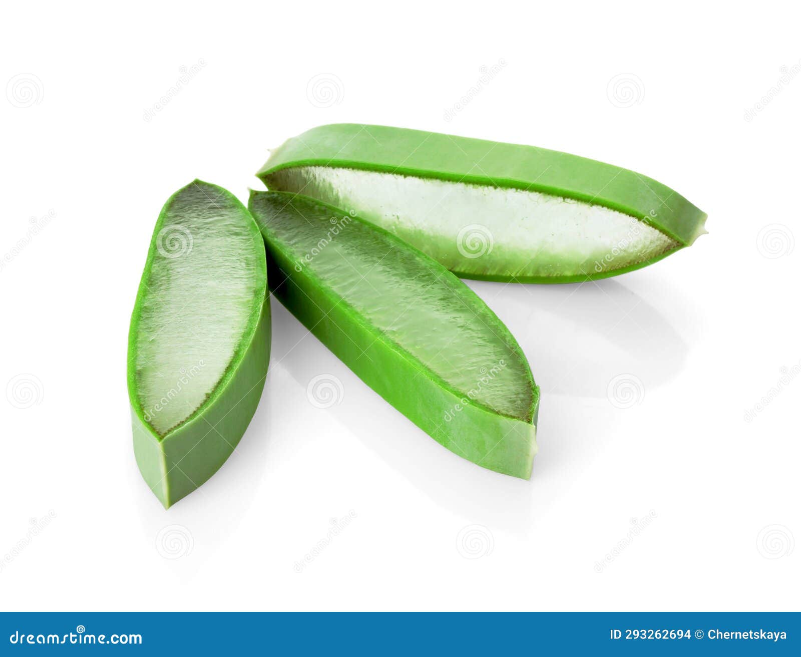 Green Aloe Vera Slices Isolated on White Stock Photo - Image of aloe ...