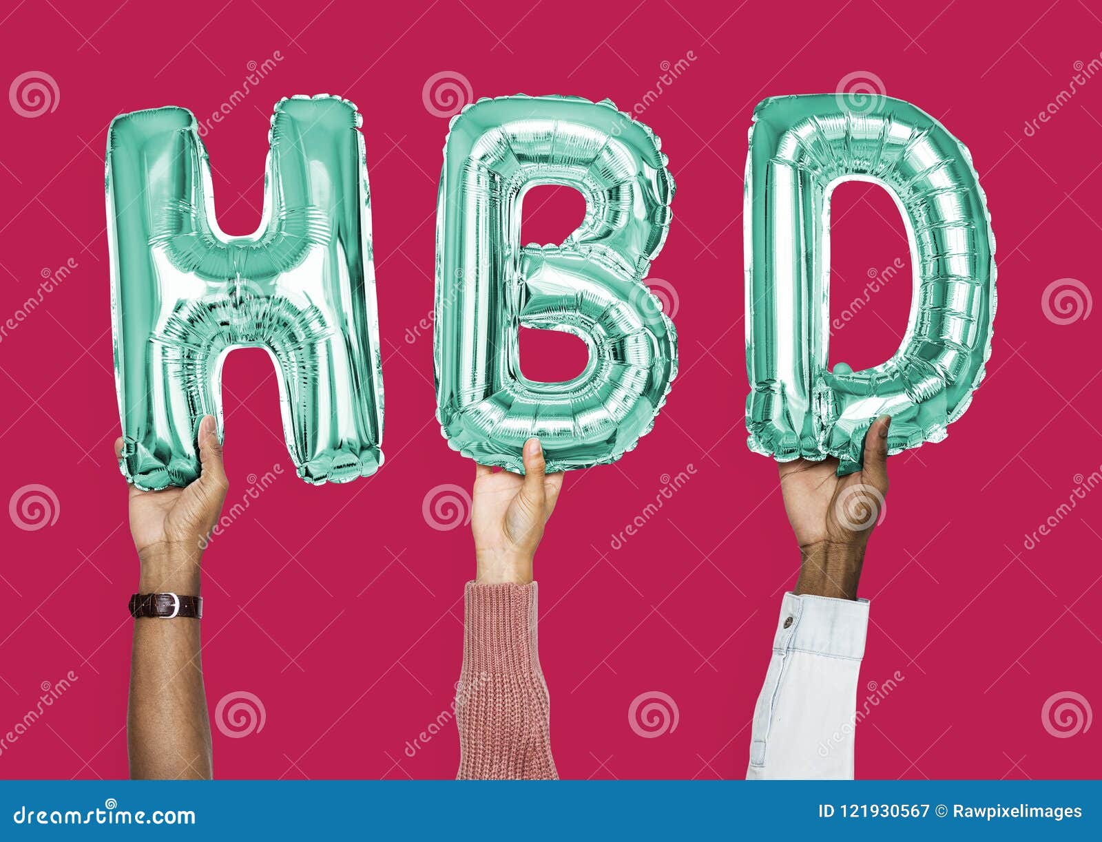 Green Alphabet Balloons Forming the Word HBD Stock Image - Image of ...