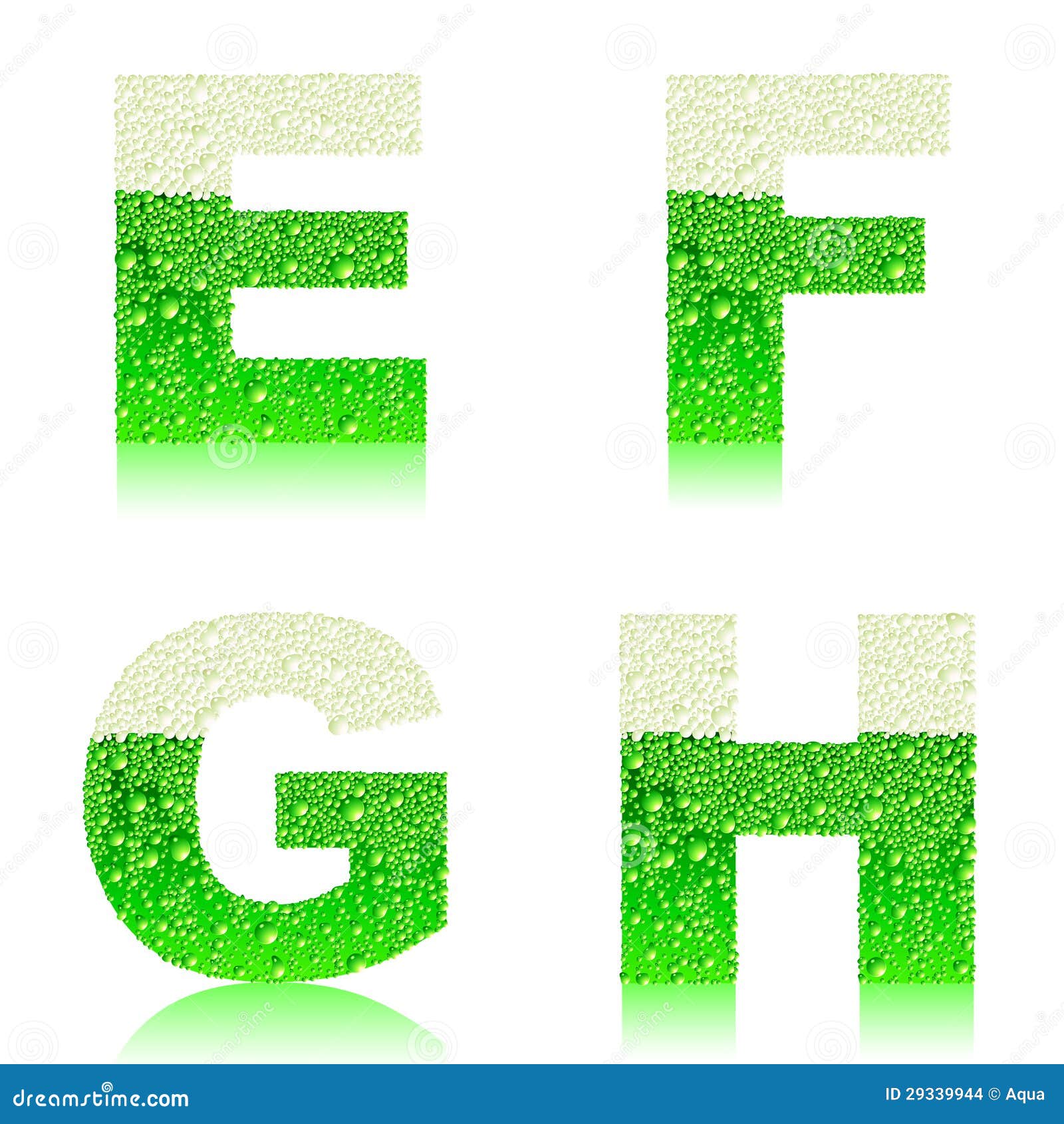 Green alphabet EFGH stock vector. Illustration of pint - 29339944