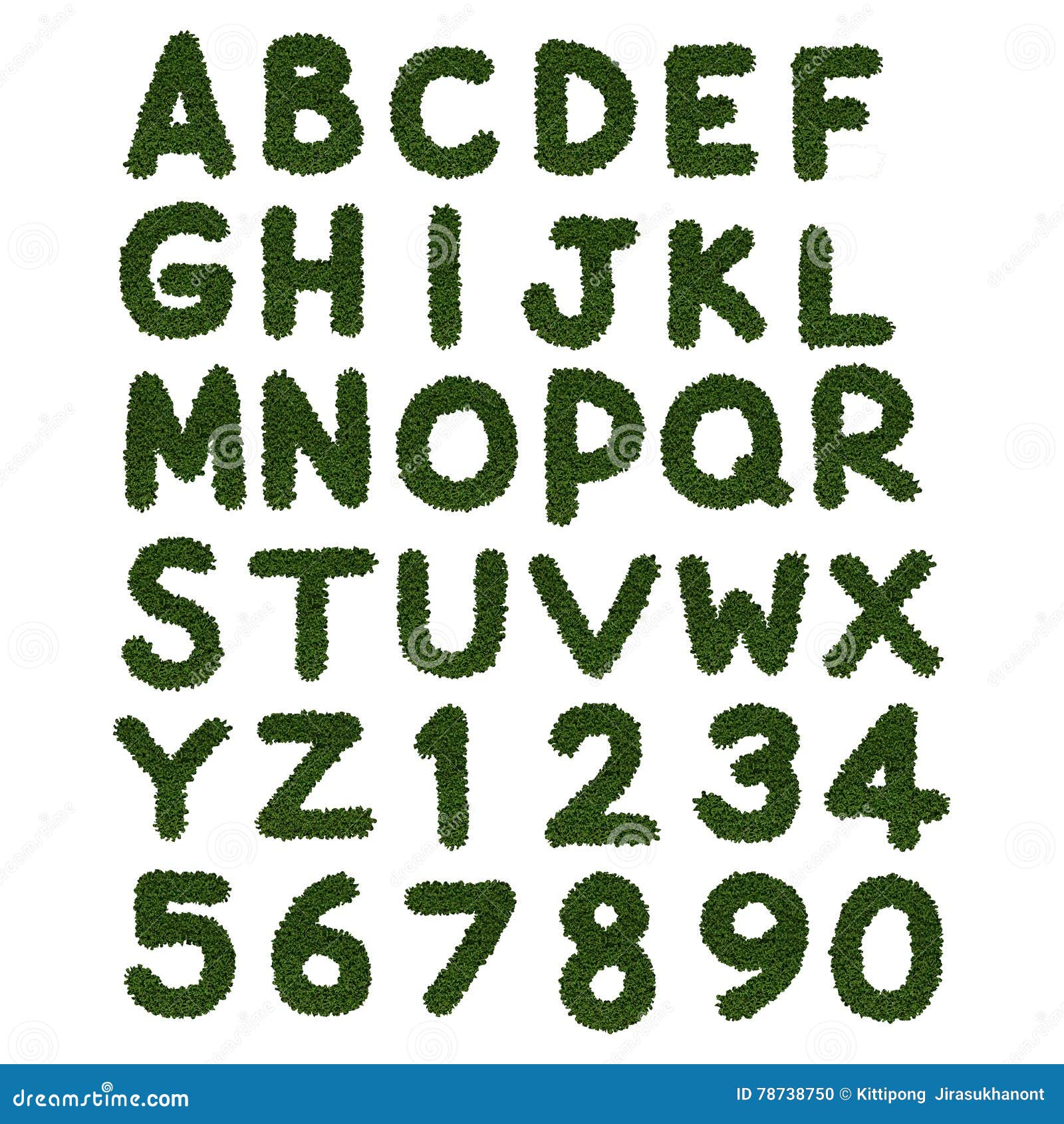 Green alphabet a to z stock illustration. Illustration of fluffy - 78738750