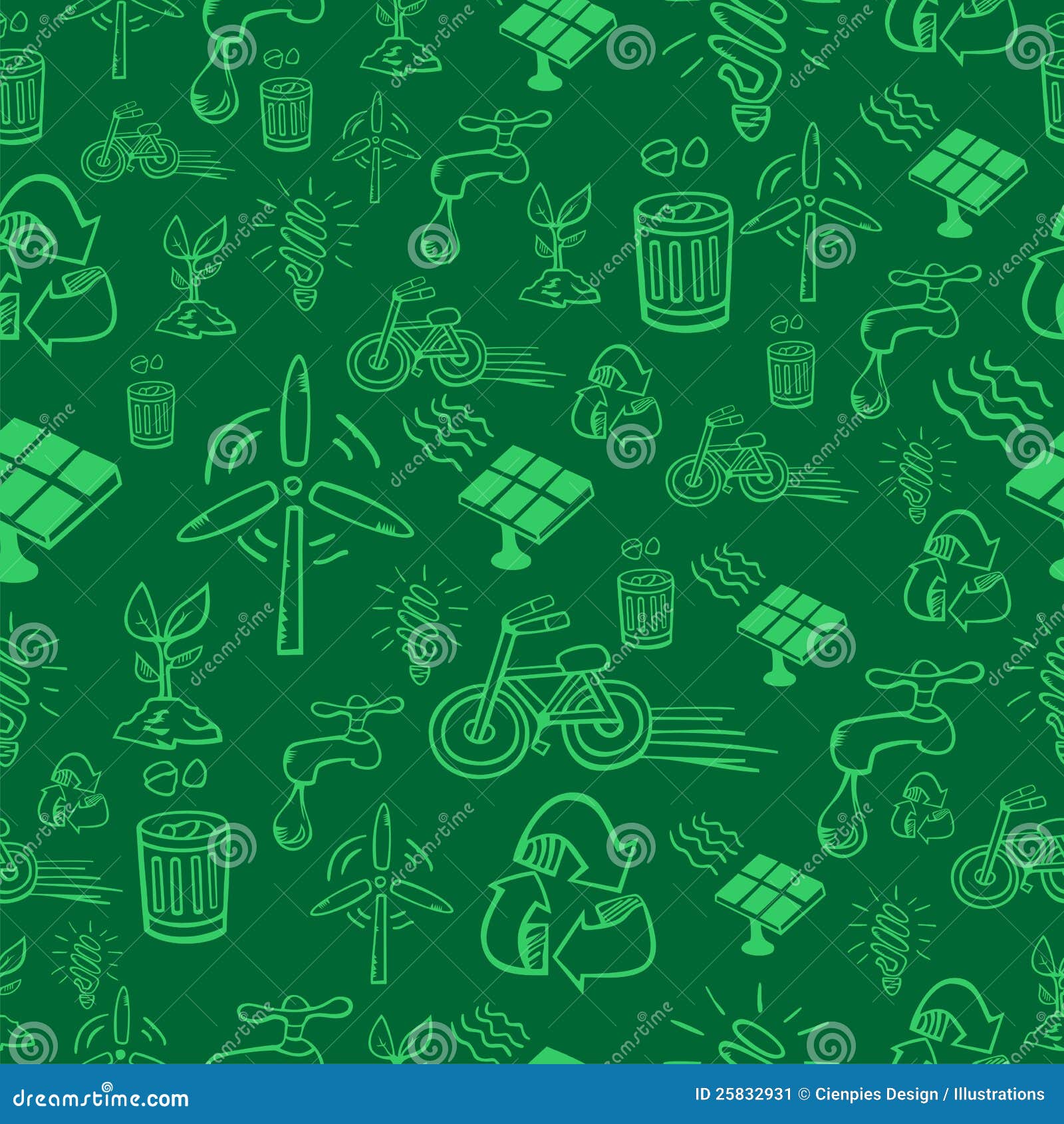 Green Alternative Energy Pattern Stock Vector - Illustration of plus ...