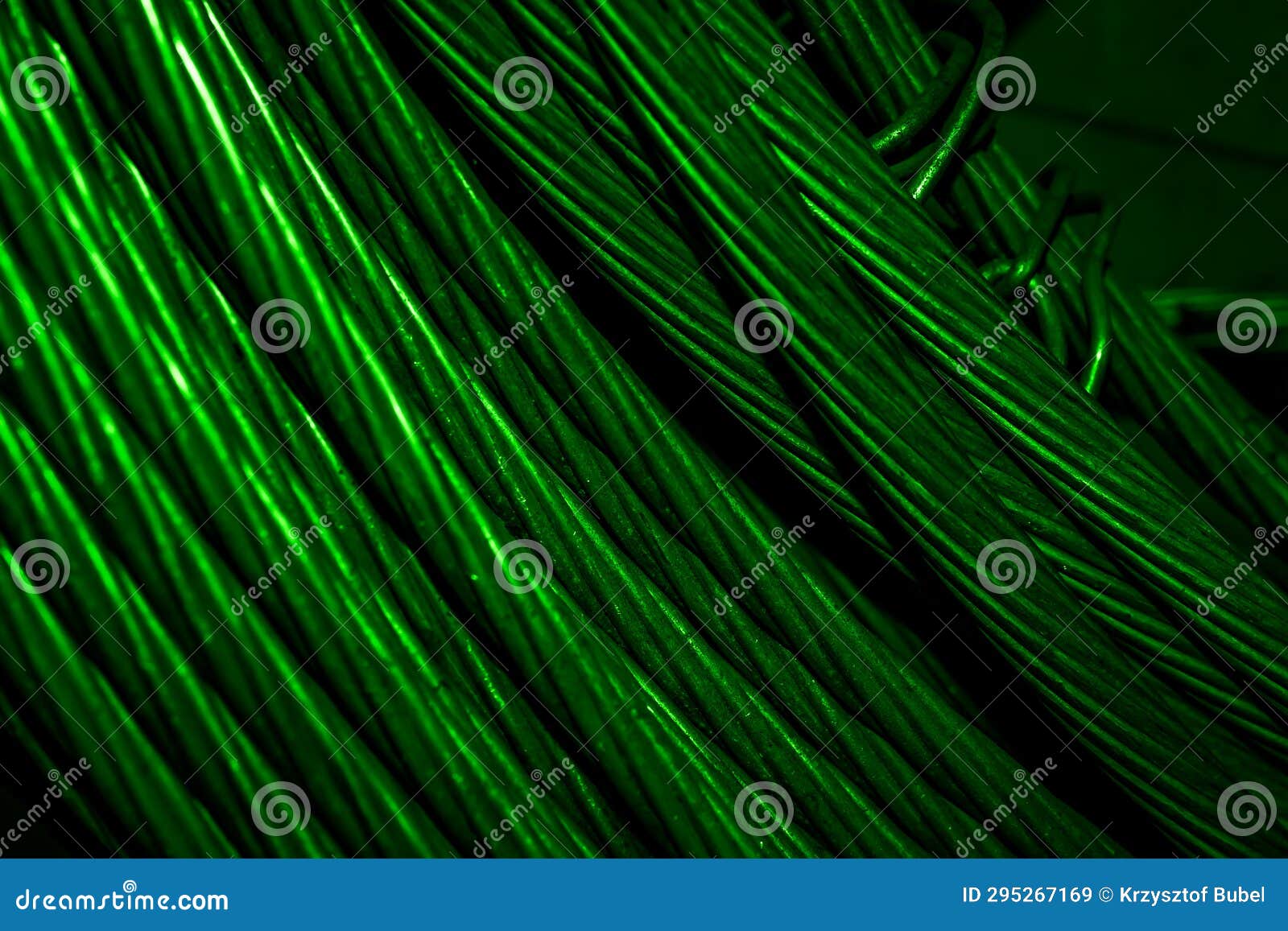 Green Aluminum Electric Cable.background or Texture Stock Image - Image ...