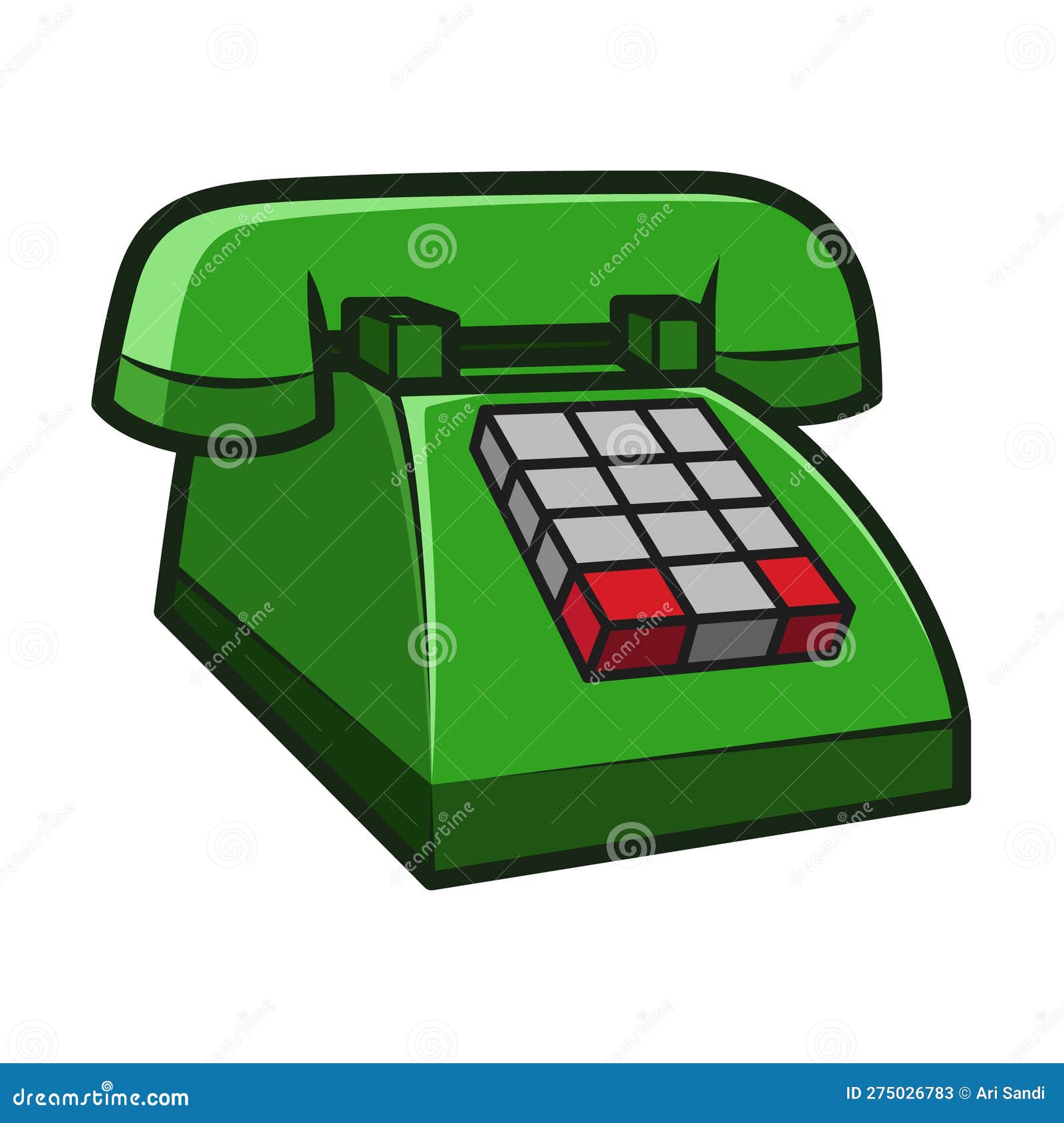 Green Analog Telephone Technology. Business Icon Illustration Stock ...