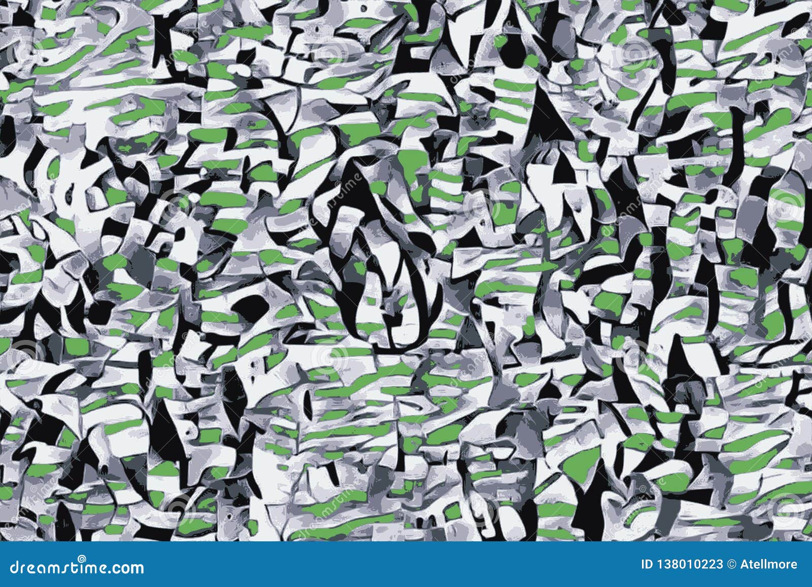 Green Angular Texture Of Impressionistic Green Stripes And Black Shapes ...