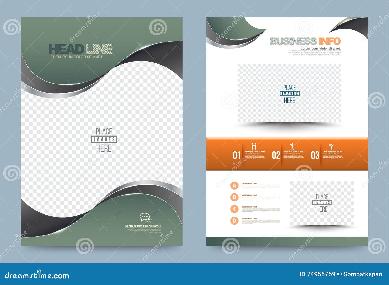 Green Annual Report Brochure Flyer Design Template Stock Vector