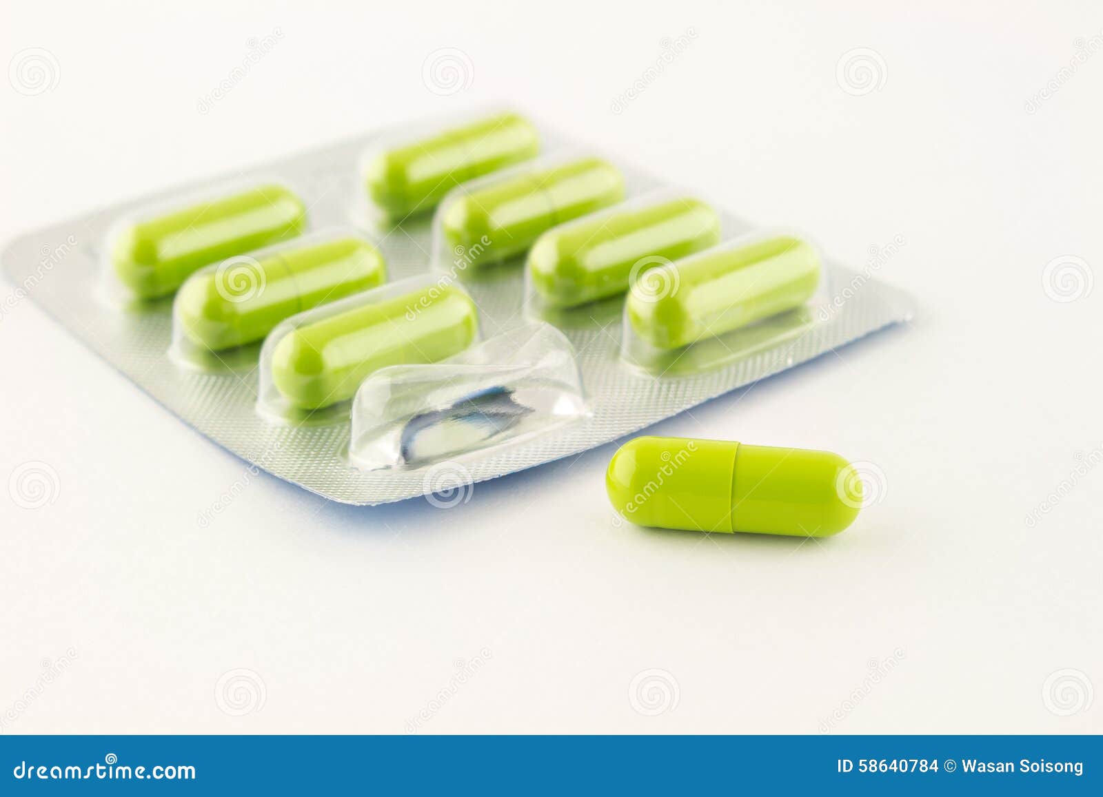 Green Antibiotic in Capsule Stock Photo - Image of cure, medicine: 58640784