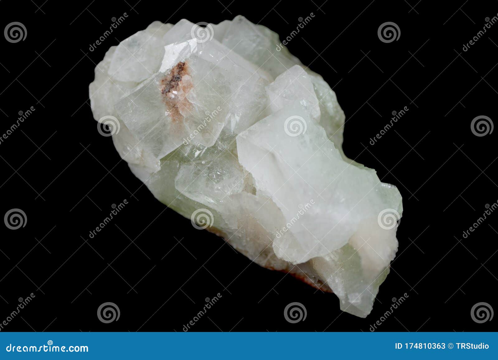 Green Apophyllite Cluster stock image. Image of crystal - 174810363
