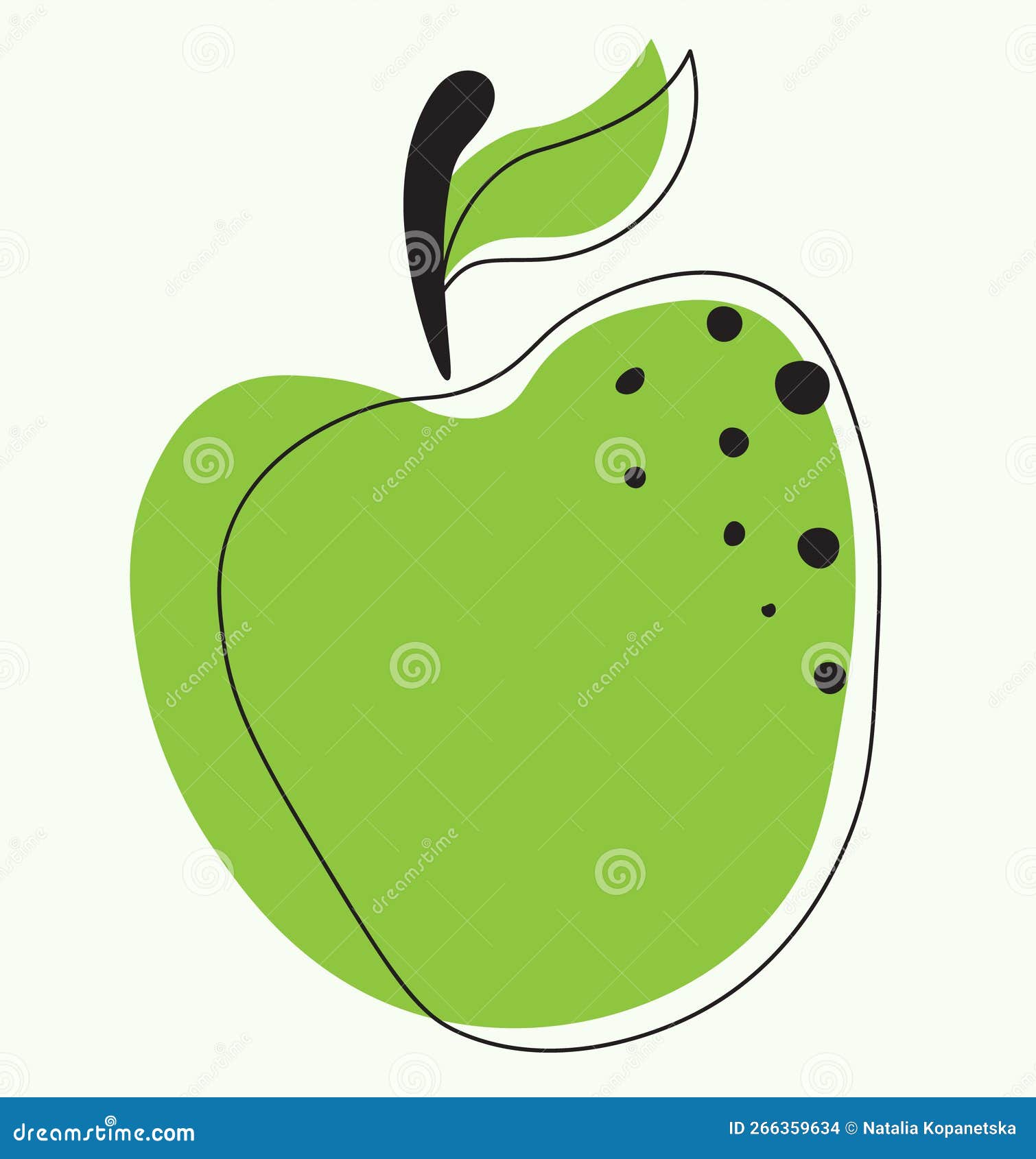 Green Apple, Abstract Fruit. Simple Design. Stock Vector - Illustration ...