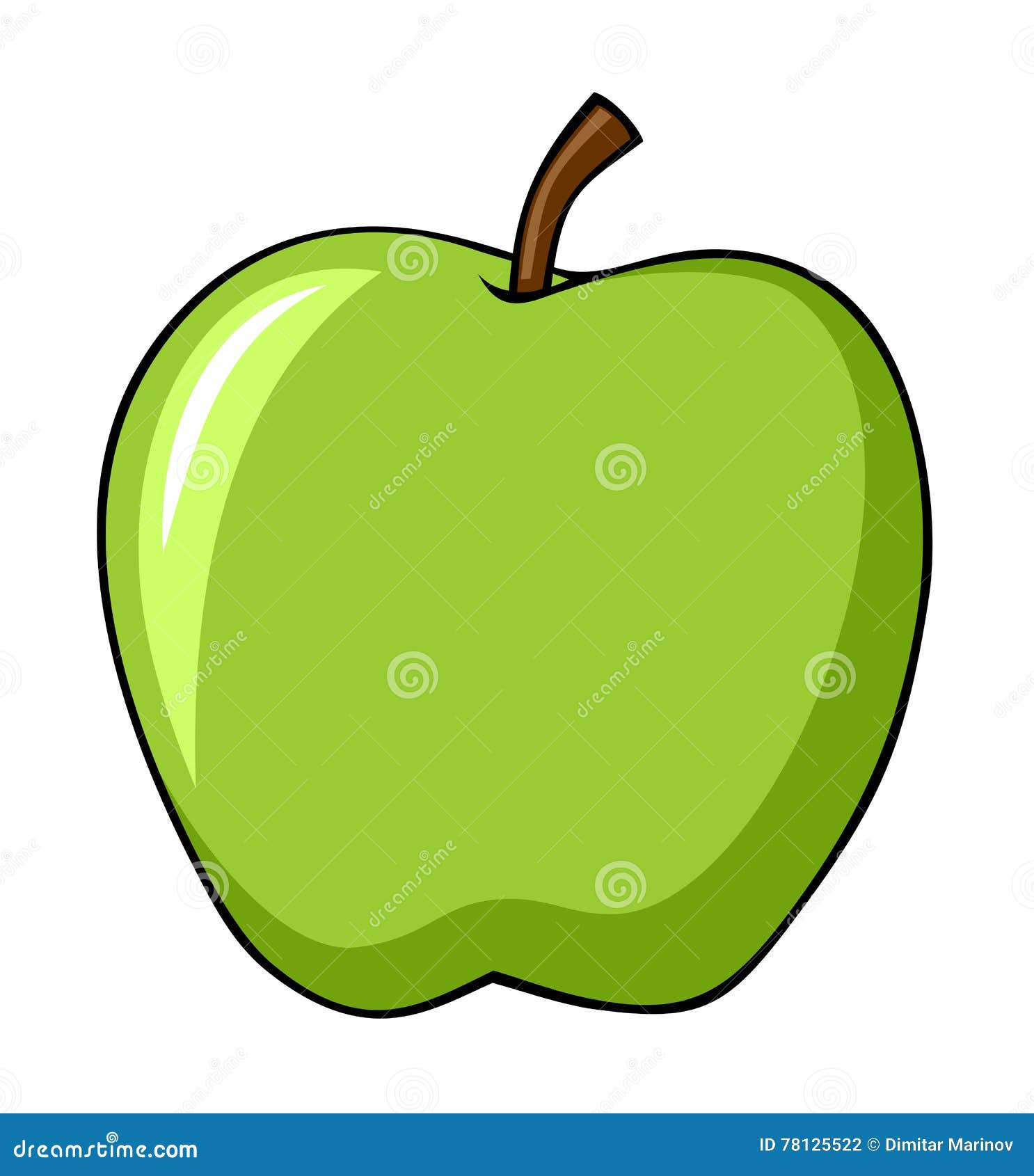 Cartoon Green Apple