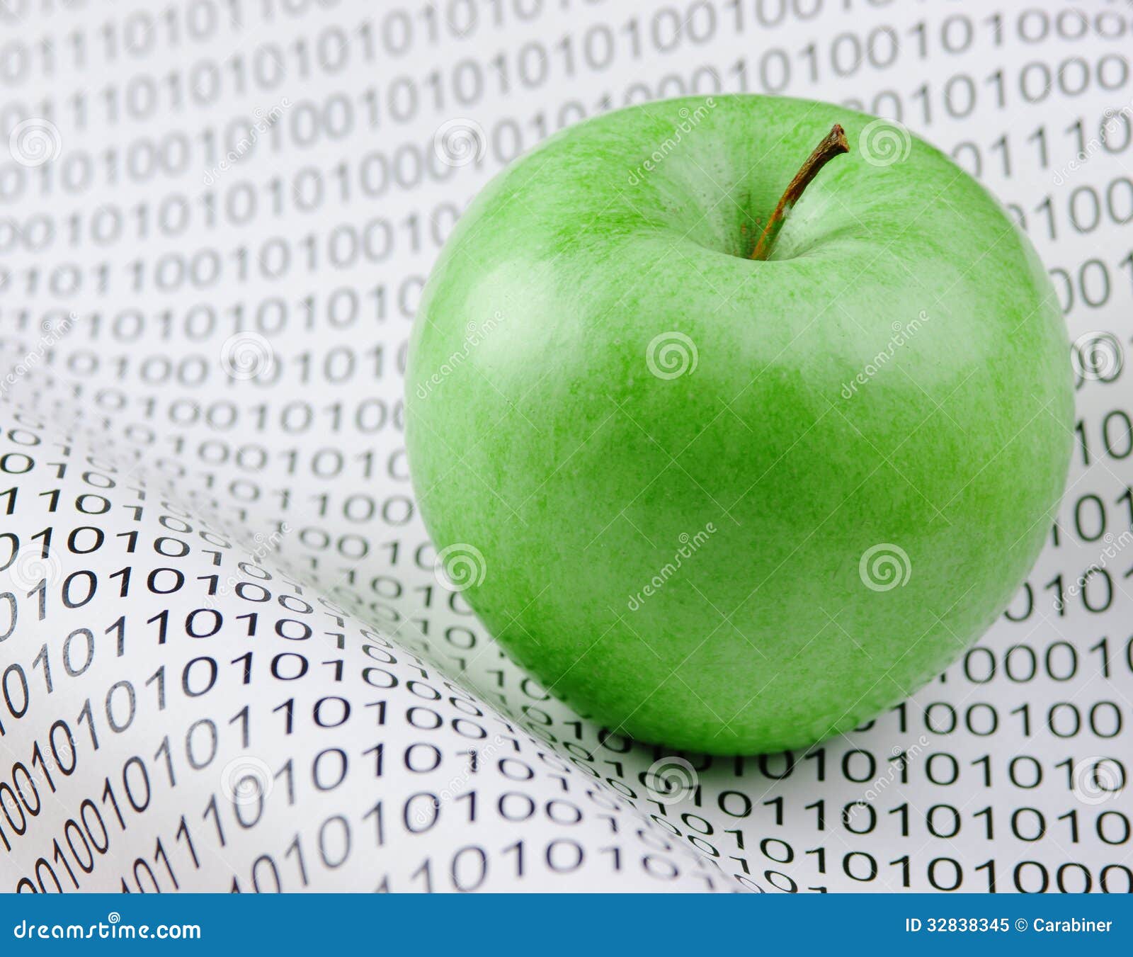 Green Apple and Binary Code Stock Image - Image of business, poser: 32838345