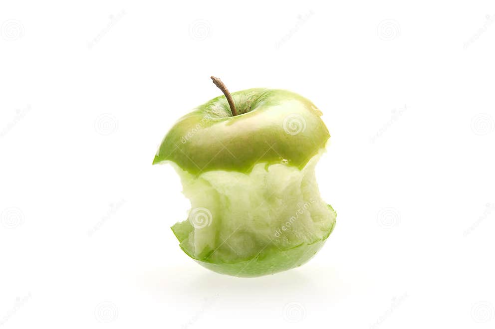 Green apple with bite stock image. Image of food, diet - 8826939