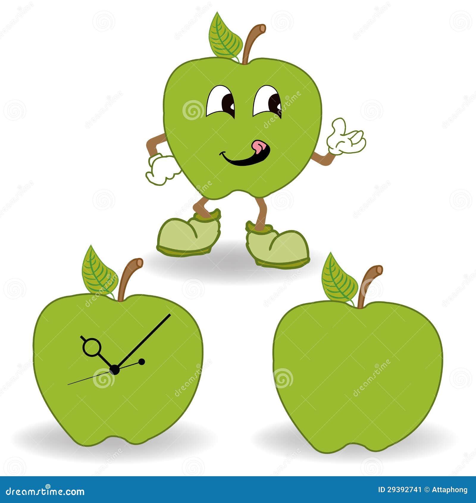Green apple cartoon vector stock vector. Illustration of graphic - 29392741