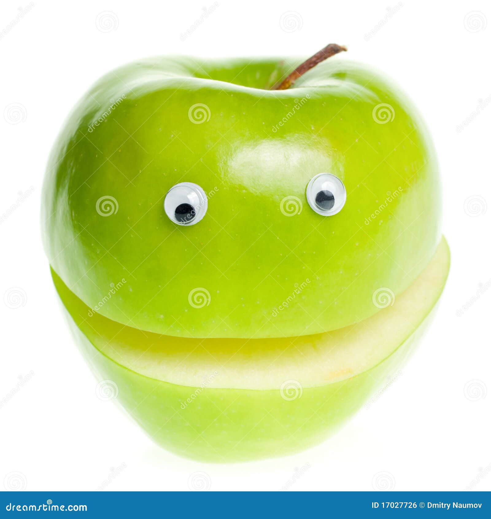 Green Apple Character stock photo. Image of looking, close - 17027726