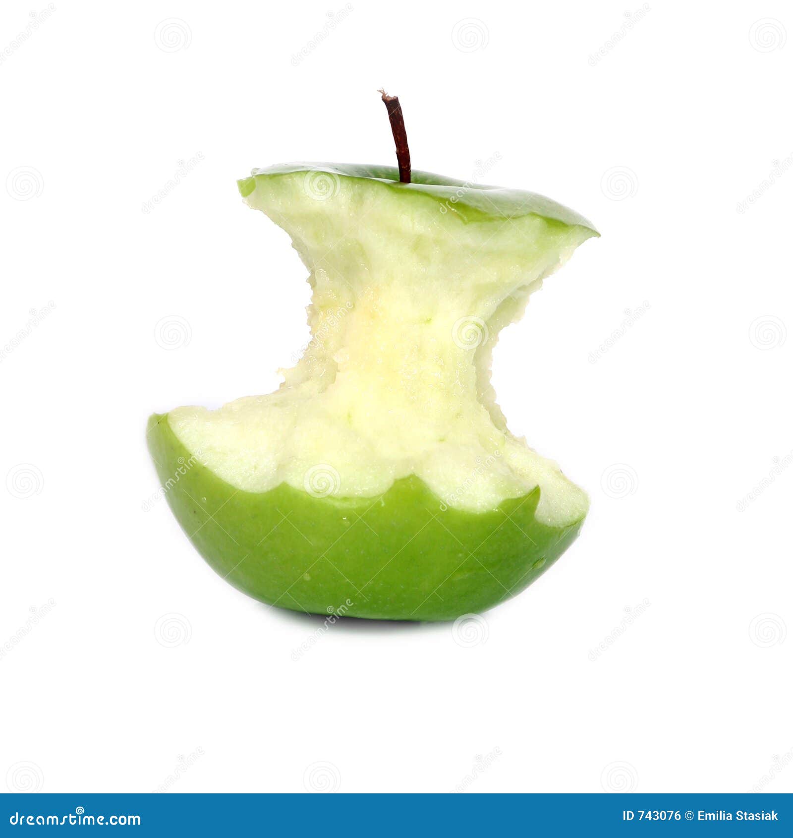 Green apple core stock photo. Image of delicious, bitten - 743076