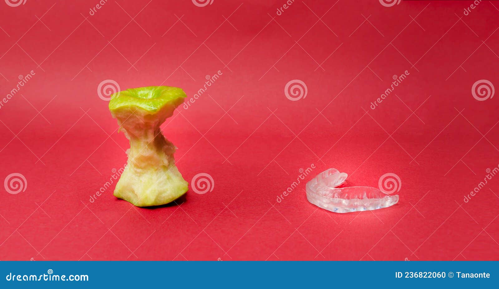 Green Apple Core and a Dental Splint Stock Photo - Image of prosthesis ...