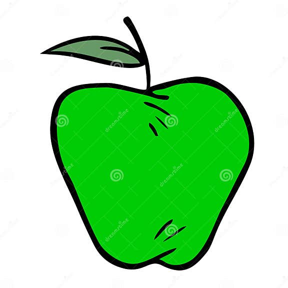 Green apple stock vector. Illustration of vegetarian - 57412996