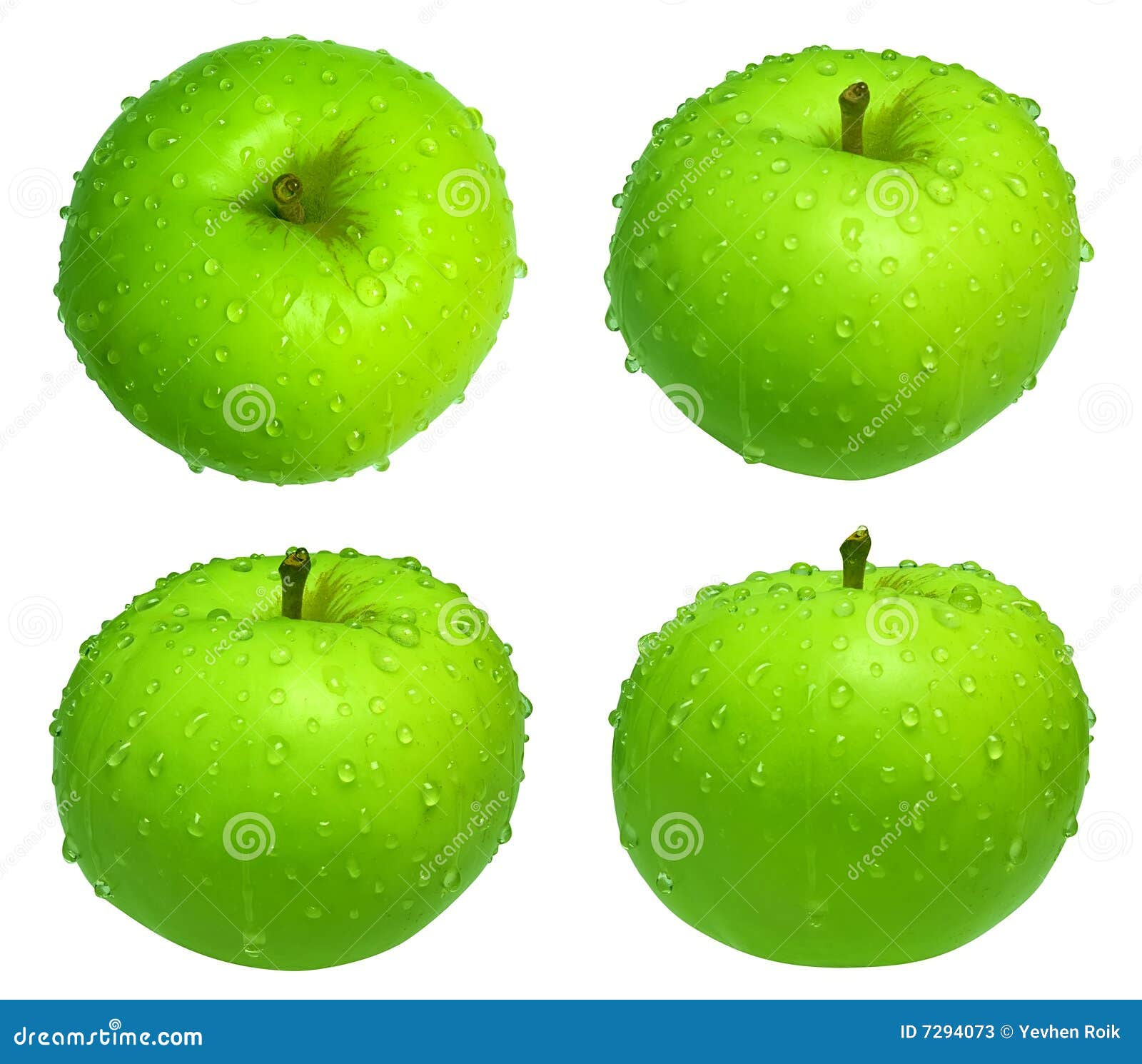 Green apple with drop stock image. Image of stem, clean - 7294073