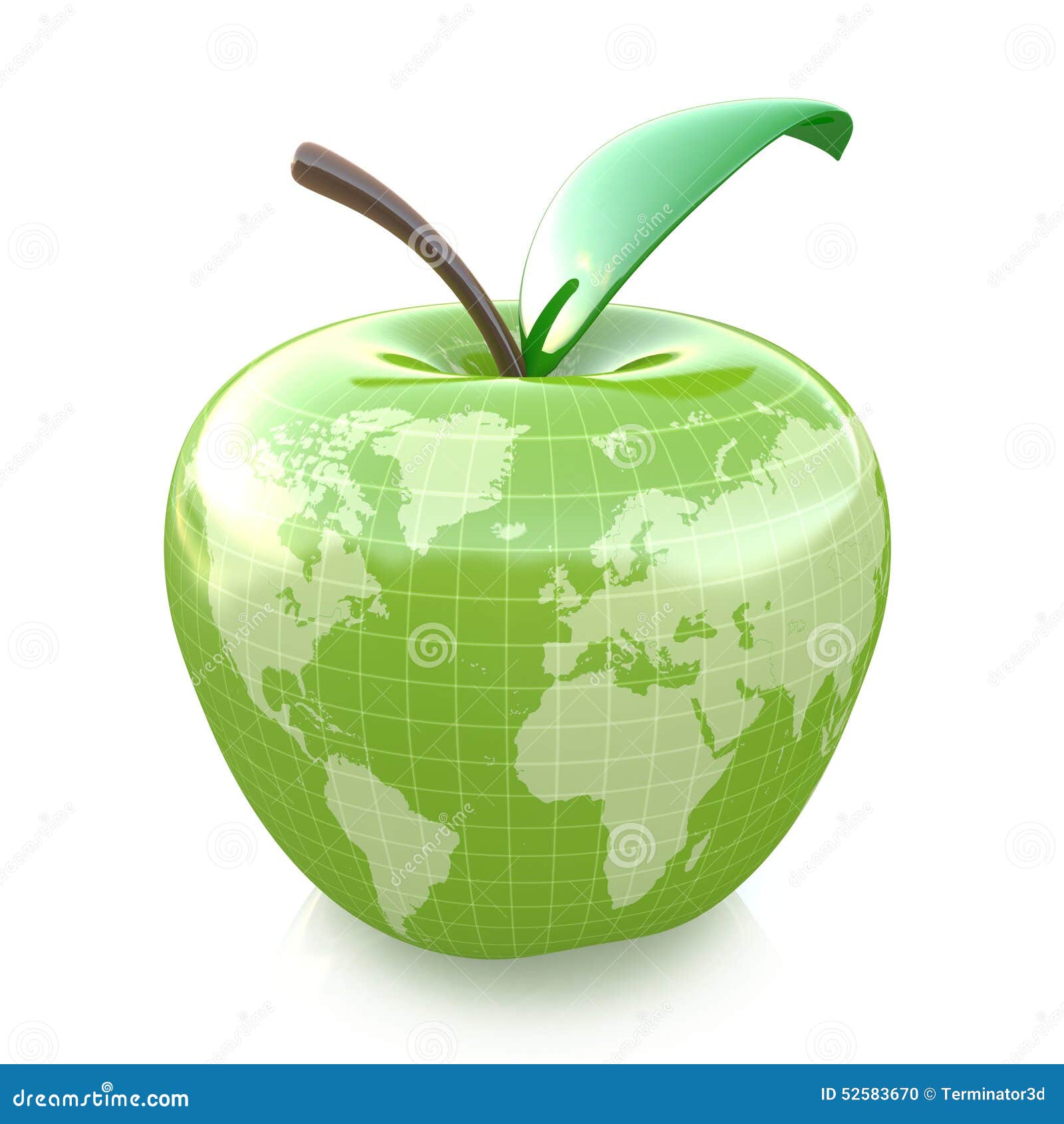Green apple earth design stock illustration. Illustration of idea ...