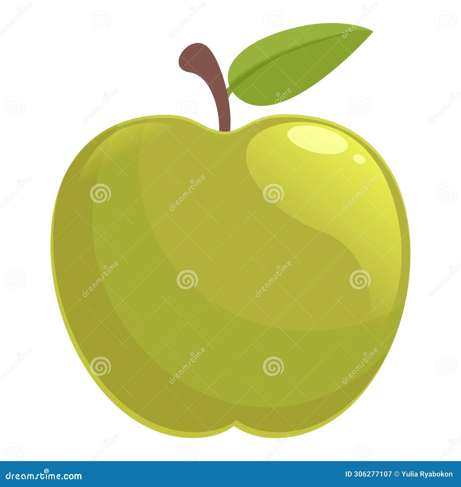 Green Apple Element Icon Cartoon Vector. Produce Section Stock Vector ...